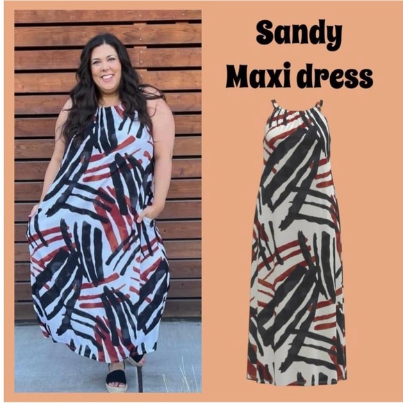 LuLaRoe | Dresses | Lularoe Sandy Halter Tie Neck Maxi Dress 78 | Poshmark